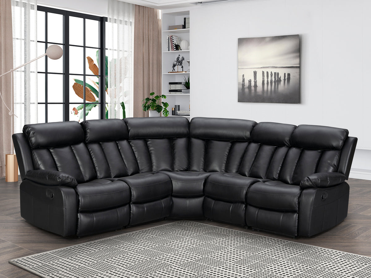 Merrion Manual Reclining 2 Seater Sofa - Black – Lowneys